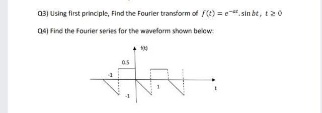Solved Q3) Using first principle, Find the Fourier transform | Chegg.com