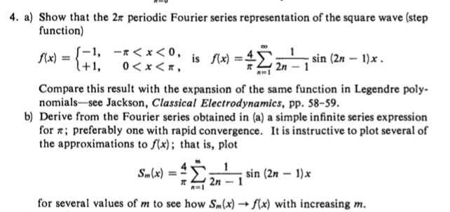Solved 4. a) Show that the 27 periodic Fourier series | Chegg.com