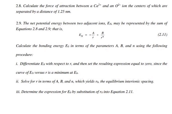 Solved Calculate the force of attraction between a Ca^2+ and | Chegg.com