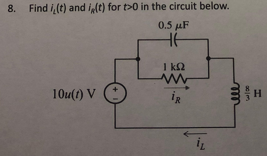 Solved Find iL(t) and iR(t) for t > 0 in the circuit below. | Chegg.com