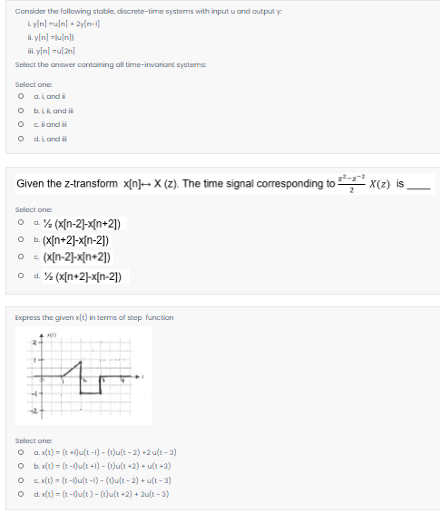 Solved Consider the following stable, discrete-time systems | Chegg.com