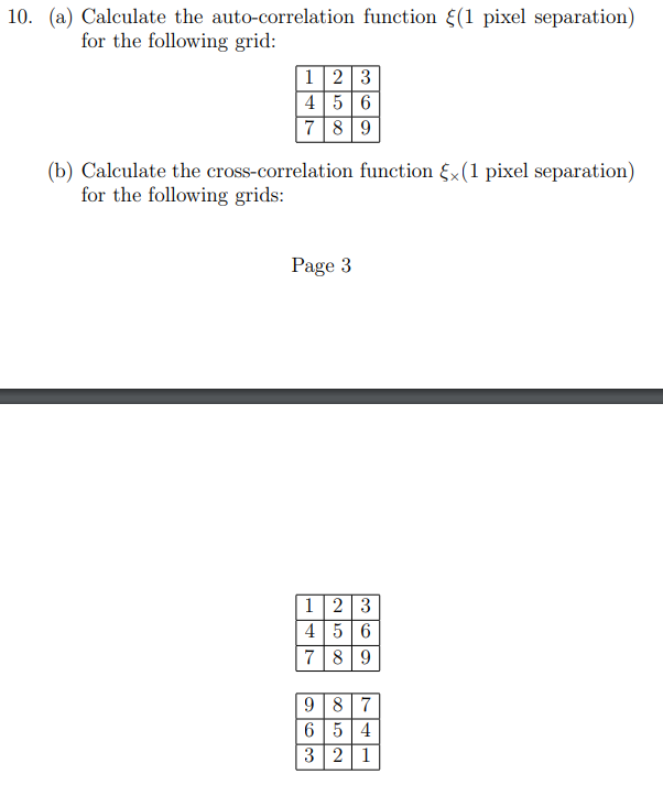 Solved (a) ﻿Calculate the auto-correlation function pixel | Chegg.com