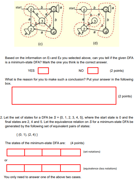 Solved 1 Given The Following Dfa To Find A Minimum State
