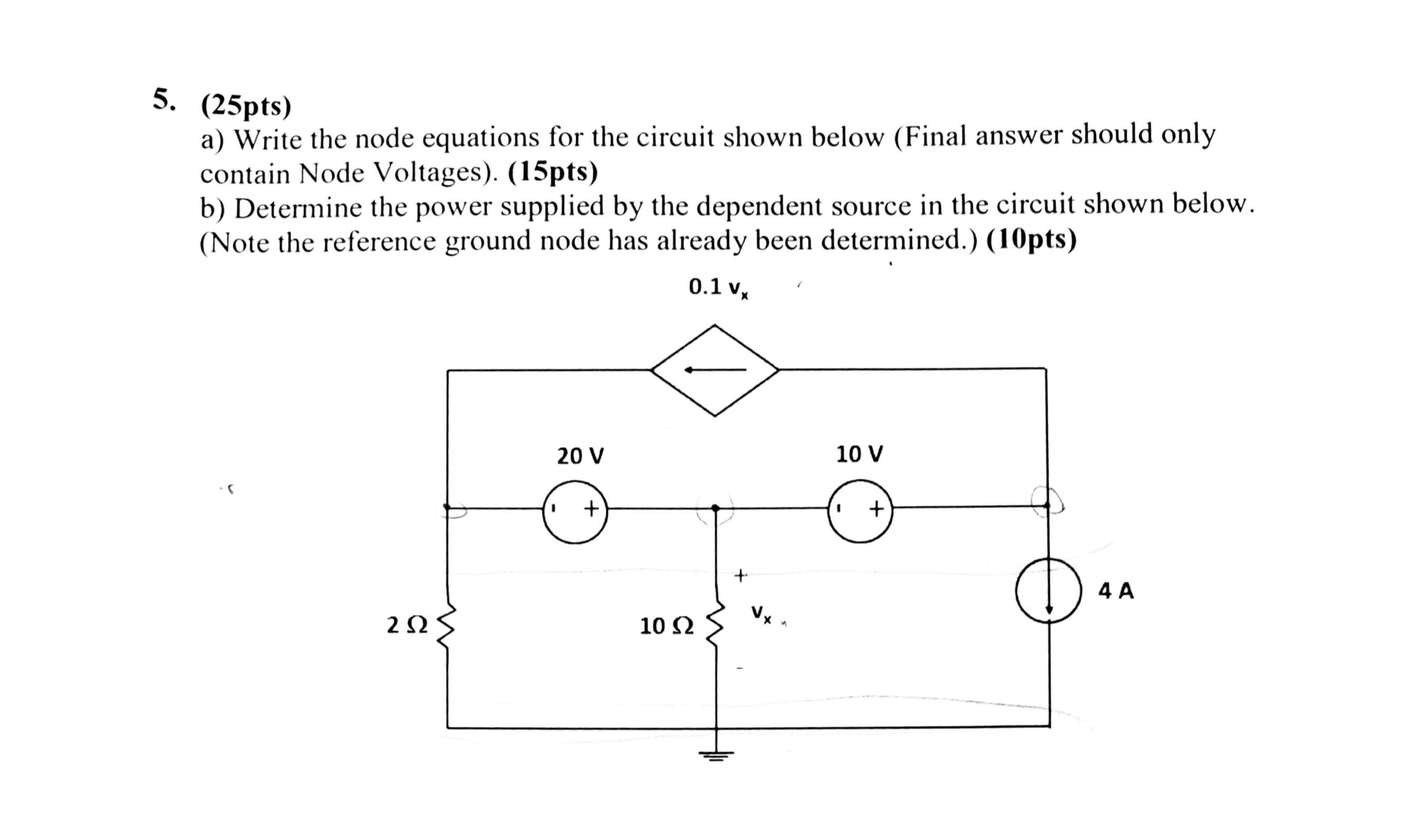 A ﻿write The Node Equations For The Circuit Shown 