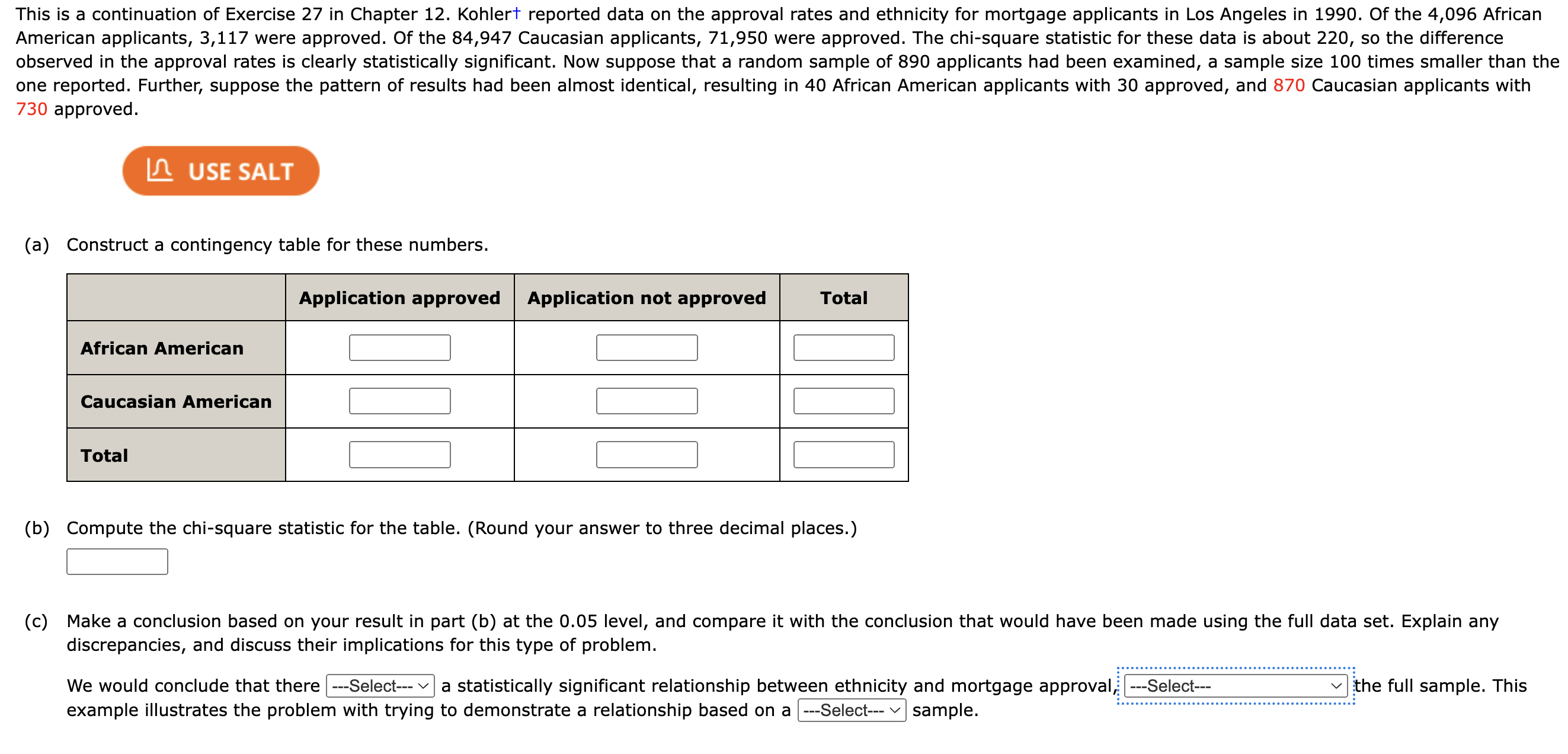 Solved 730 approved. (a) Construct a contingency table for | Chegg.com