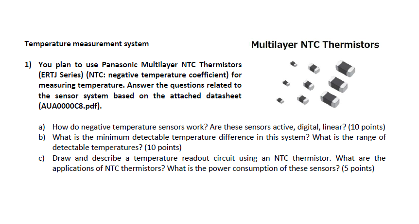 Solved Temperature measurement system Multilayer NTC | Chegg.com
