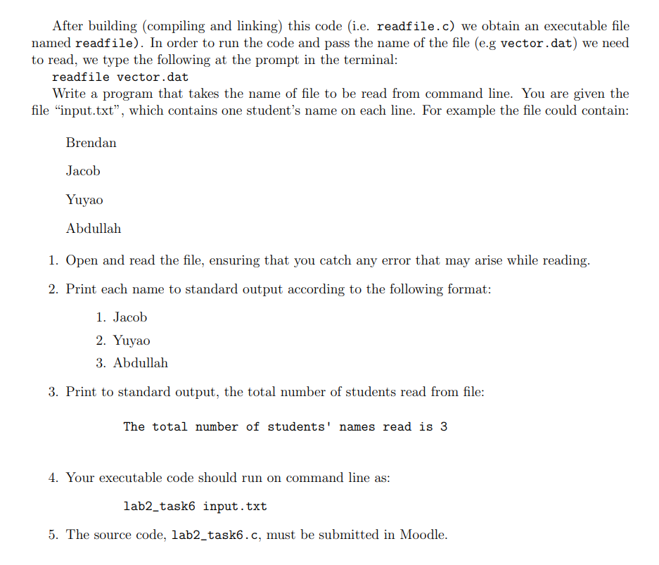 Solved files In this task you will learn how to accept input | Chegg.com