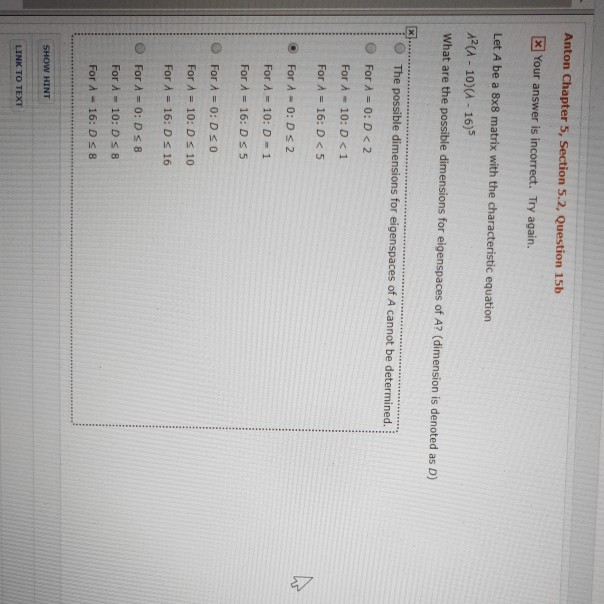 Solved Anton Chapter 5, Section 5.2, Question 15b x Your | Chegg.com