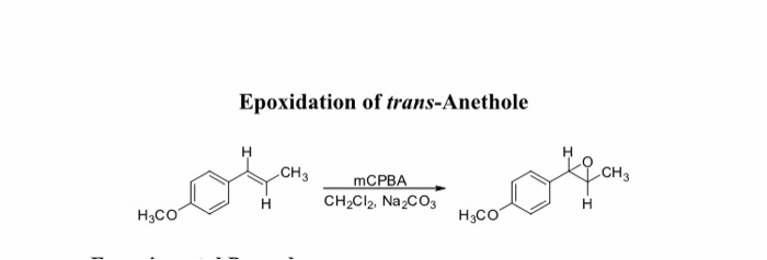 Solved Epoxidation of trans-Anethole CH3 mCPBA Насо | Chegg.com
