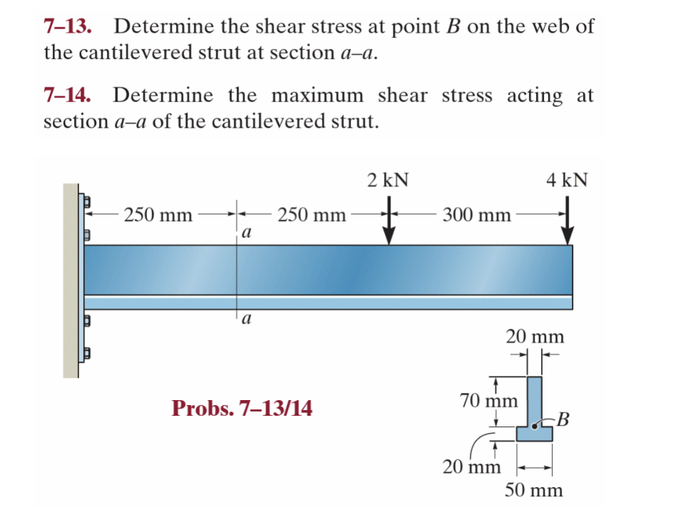 Solved 7-13. Determine the shear stress at point B on the | Chegg.com Solved 7-13. Determine the shear stress at point B on the | Chegg.com