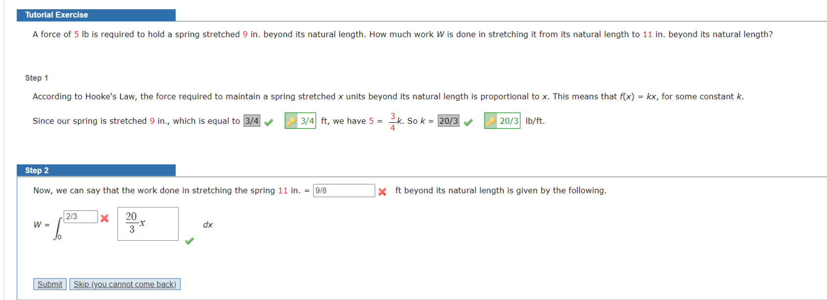 Solved Step 1 Since our spring is stretched 9 in., which is | Chegg.com