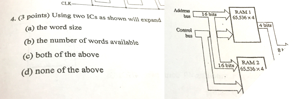 Solved CLK- 12 points) Using two ICs as shown will expand | Chegg.com