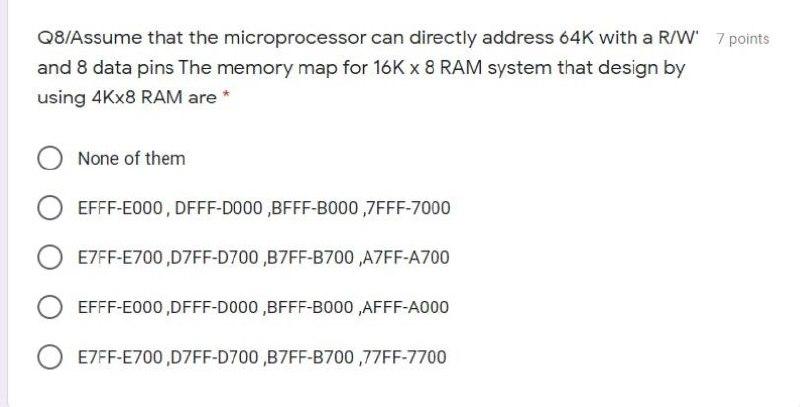 Solved Q8/Assume that the microprocessor can directly | Chegg.com