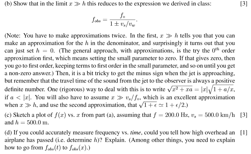 Solved 1. 3) Doppler effect: A jet airplane is flying in a | Chegg.com