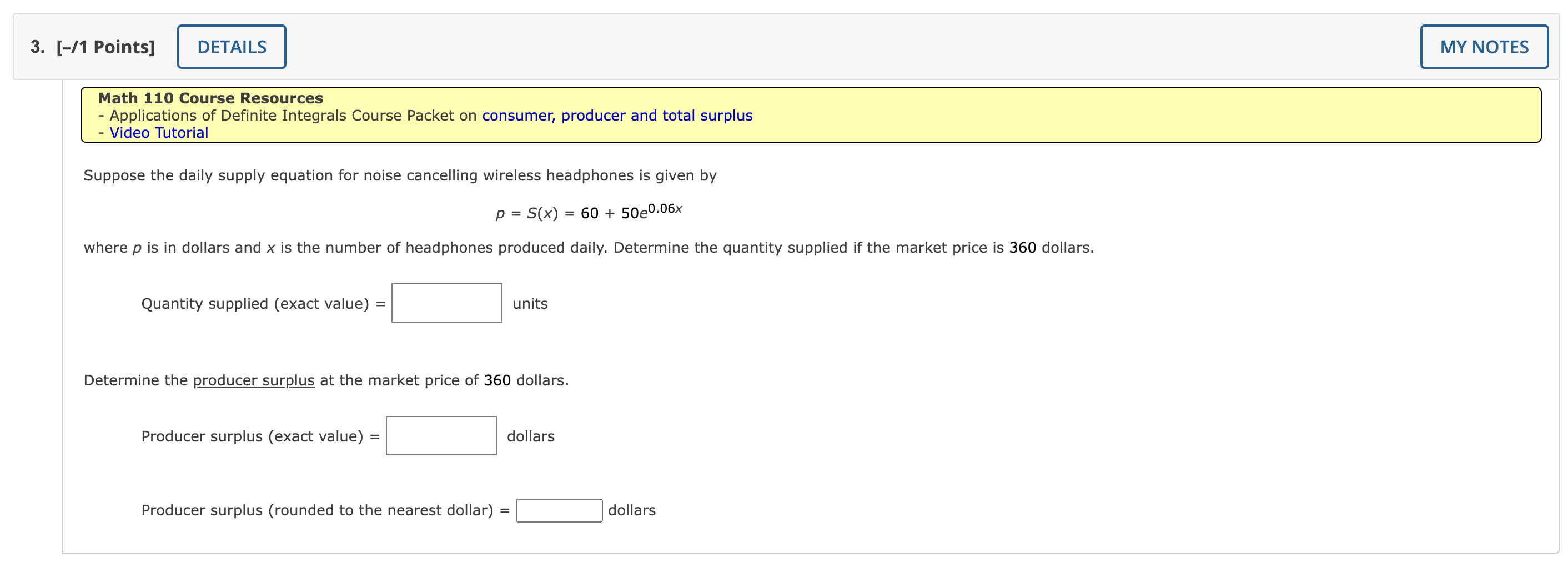 Solved 3. [-/1 Points] DETAILS MY NOTES Math 110 Course | Chegg.com