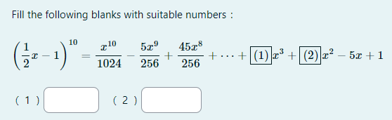 Solved Fill the following blanks with suitable numbers : | Chegg.com