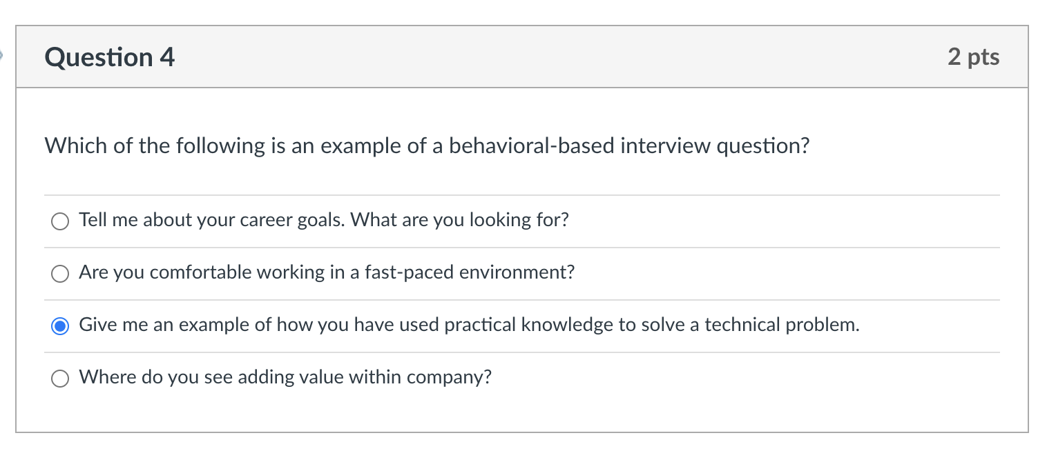 Solved Which of the following is an example of a | Chegg.com