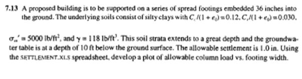 CHAPTER 7 PROBLEM 13 TEXTBOOK: FOUNDATION DESIGN | Chegg.com