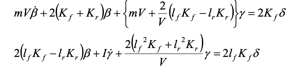 Solved The following equations are “bicycle model” | Chegg.com