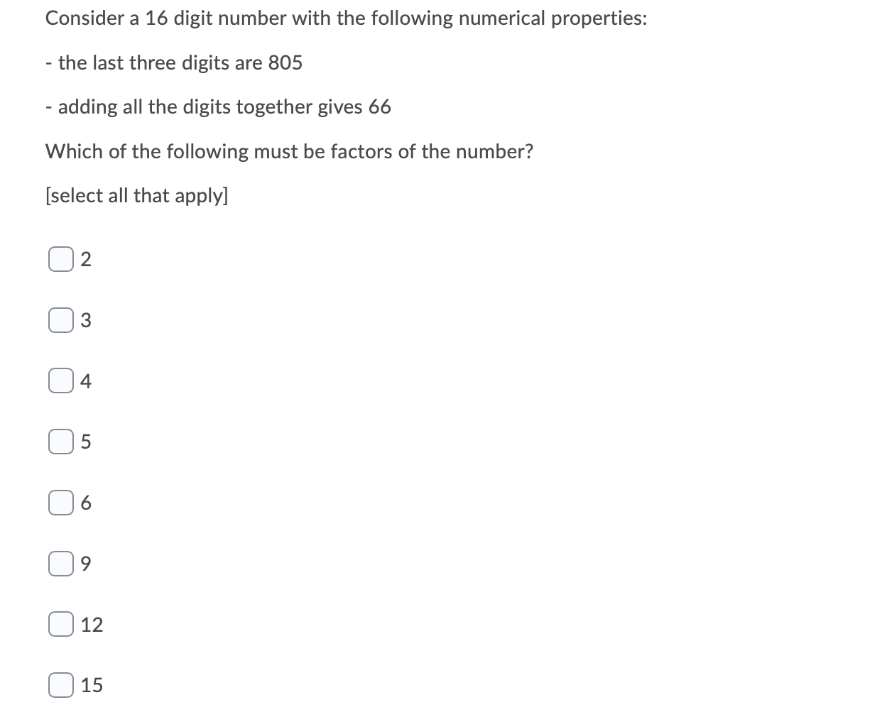 Solved Consider a 16 digit number with the following | Chegg.com