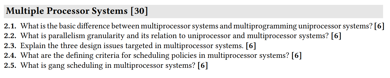 Solved Multiple Processor Systems 30 21 What Is The 