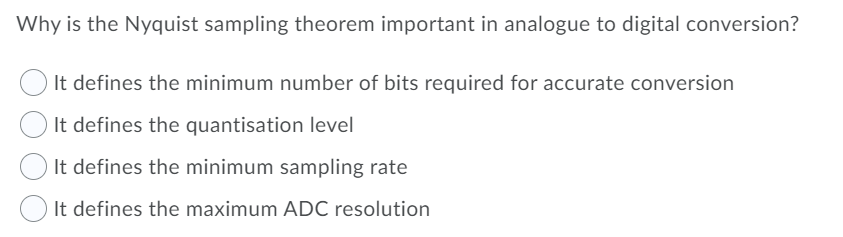Solved Why is the Nyquist sampling theorem important in | Chegg.com