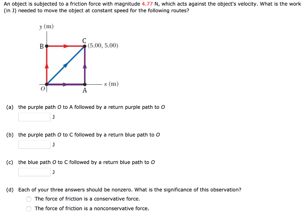 Solved An Object Is Subjected To A Friction Force With
