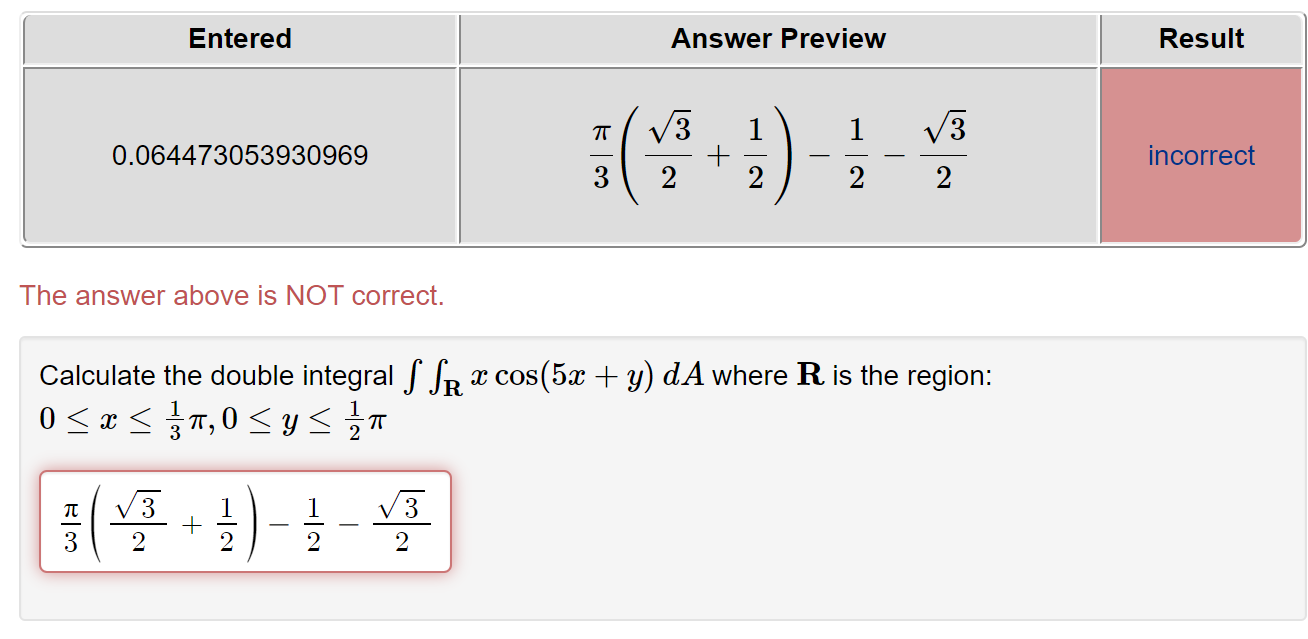 Solved Calculate the double integral ∬Rxcos(5x+y)dA ﻿where R | Chegg.com