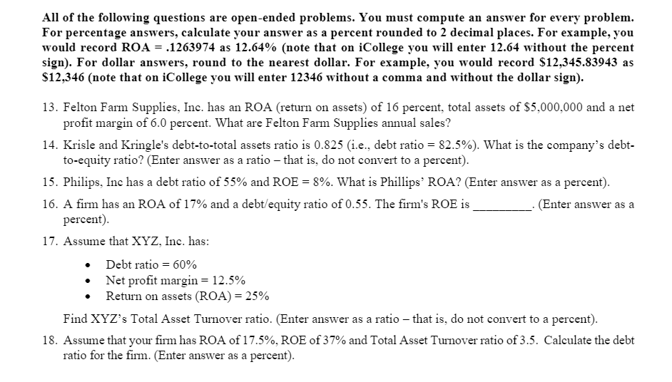 Solved All of the following questions are open-ended | Chegg.com