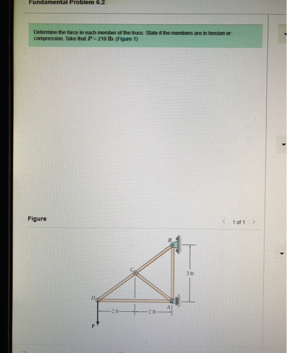 Solved Fundamental Problem 6.2 Determine the force in each | Chegg.com