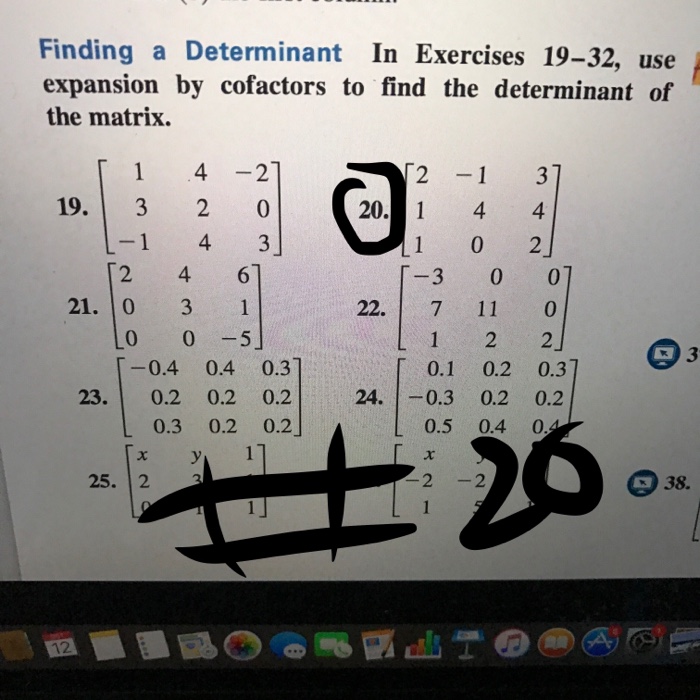 Solved Finding a Determinant In Exercises 19-32, use | Chegg.com