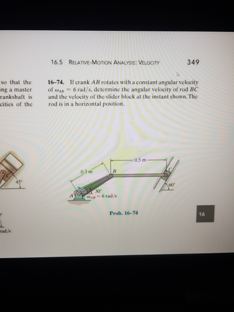 Solved 349 16.5 RELATIVE-MOTION ANALYSIS: VELOCITY so that | Chegg.com