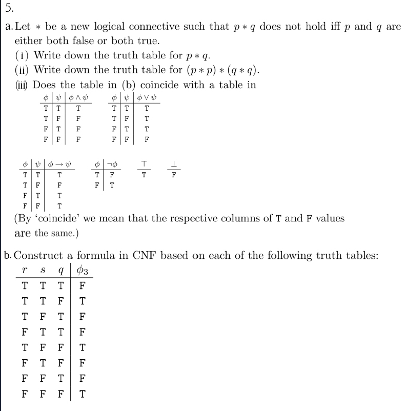 Solved 5. a. Let * be a new logical connective such that p*q | Chegg.com