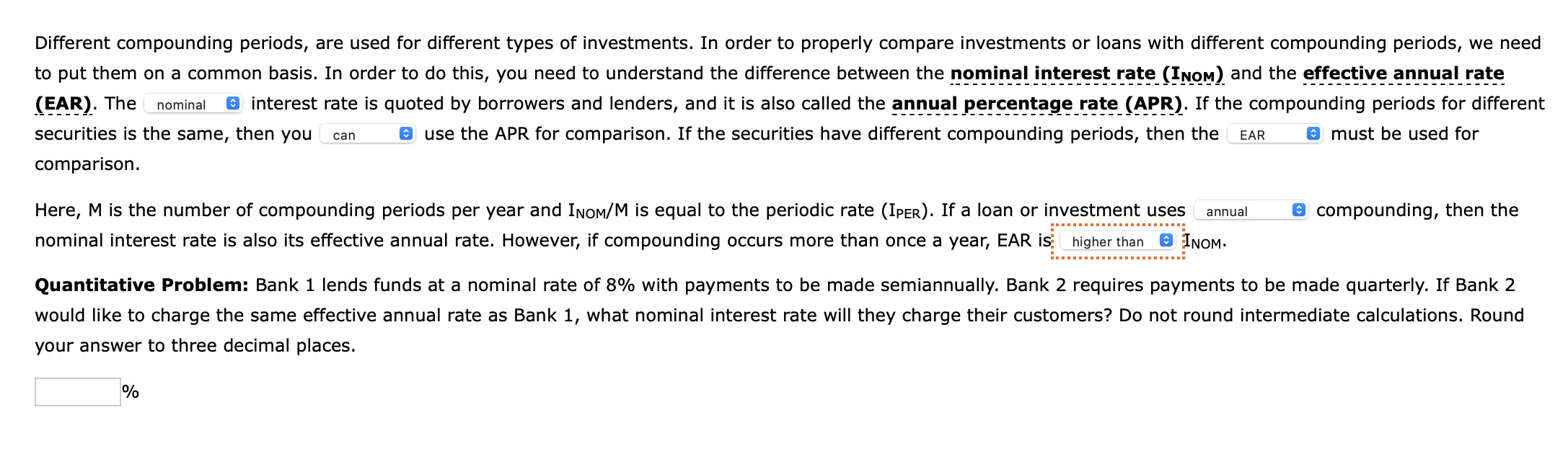 Solved Different compounding periods, are used for different | Chegg.com