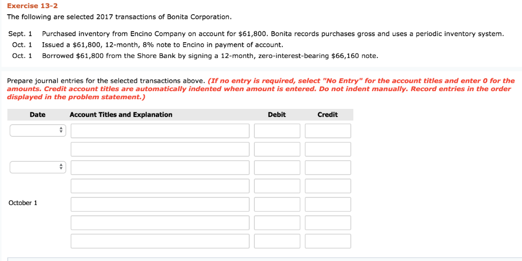 Solved Exercise 13-2 The following are selected 2017 | Chegg.com