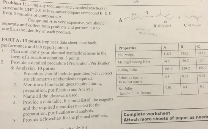 Solved TA: Problem 1: Using any technique and chemical | Chegg.com