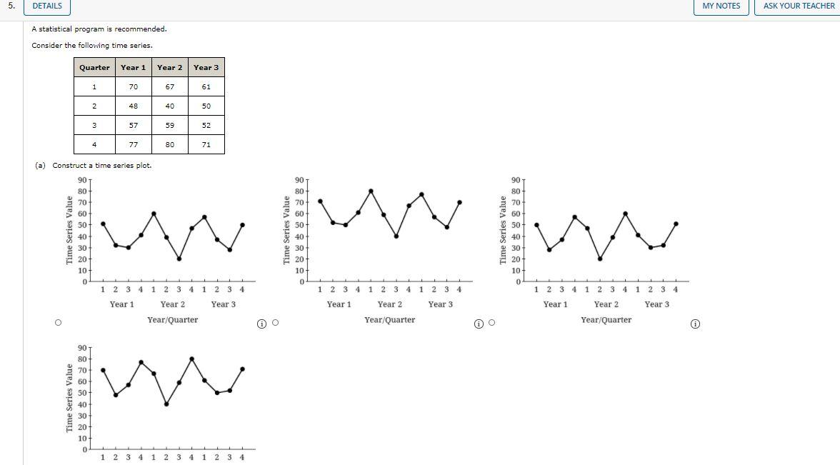 Solved 5. DETAILS MY NOTES ASK YOUR TEACHER A statistical | Chegg.com
