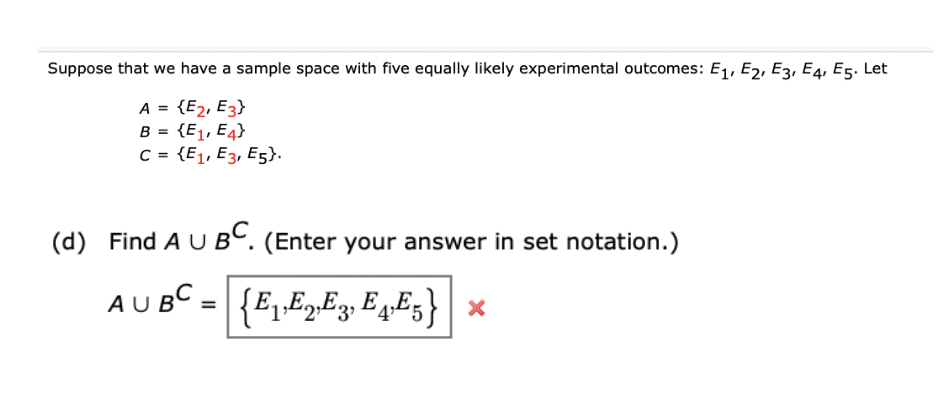 Solved Suppose That We Have A Sample Space With Five Equally