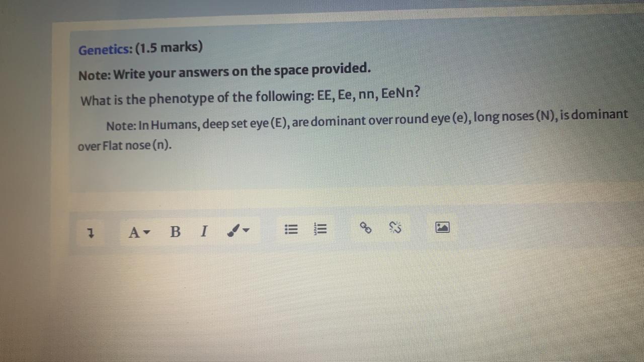 Solved Genetics: (1.5 marks) Note: Write your answers on the | Chegg.com