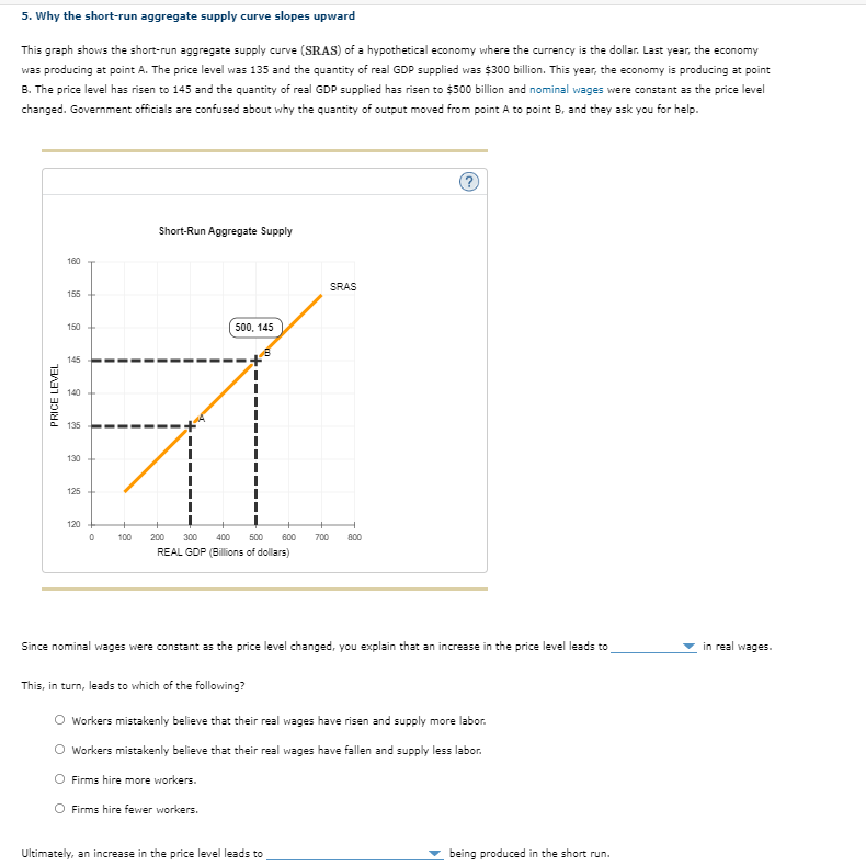 Solved 5. Why the short-run aggregate supply curve slopes | Chegg.com