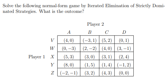 Solved Solve the following normal-form game by Iterated | Chegg.com