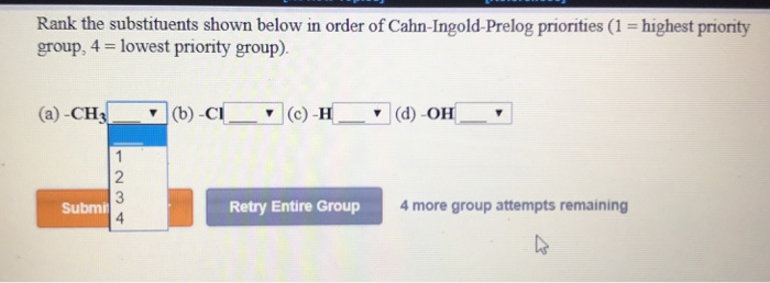 Solved Rank the substituents shown below in order of | Chegg.com