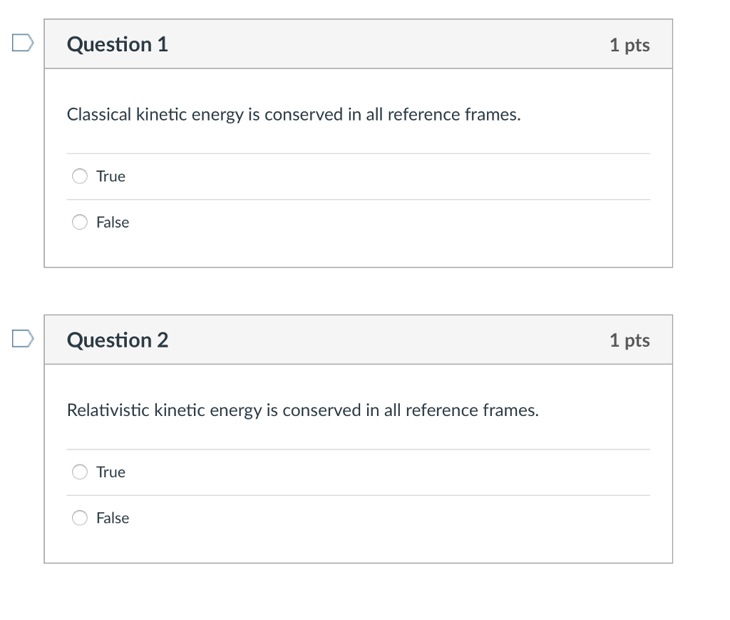 Solved DQuestion 1 1 pts Classical kinetic energy is | Chegg.com