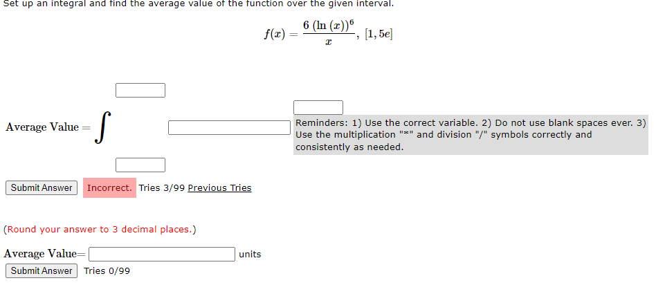 Solved Set up an integral and find the average value of the | Chegg.com