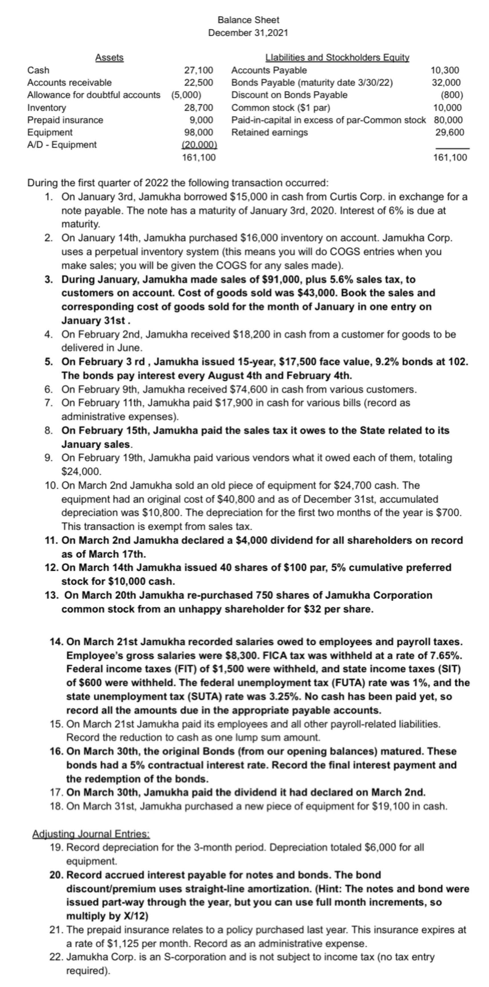 Solved Pease help with the general journal entries and | Chegg.com