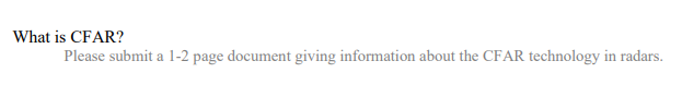 Solved What is CFAR? Please submit a 1-2 page document | Chegg.com