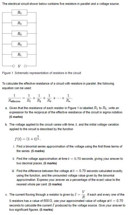 Solved The electrical circuit shown below contains five | Chegg.com