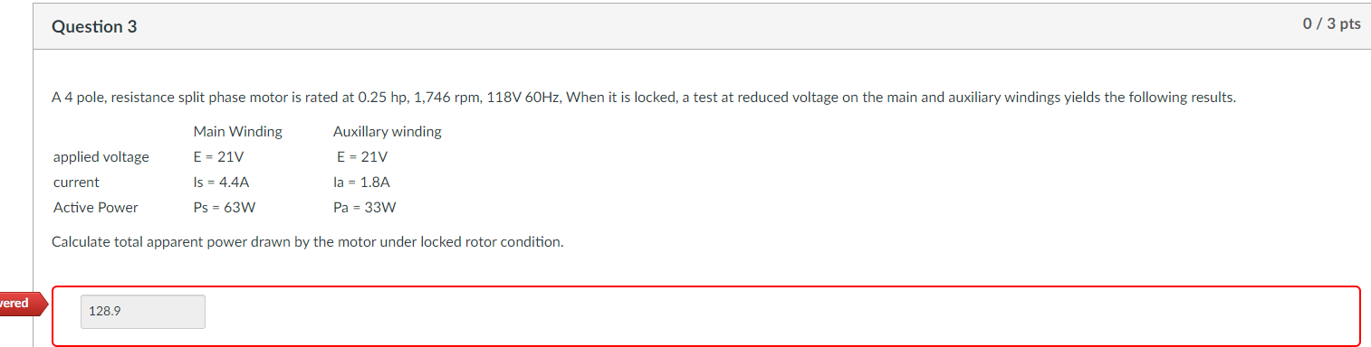 Solved Calculate total apparent power drawn by the motor | Chegg.com