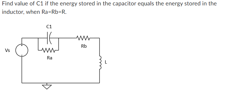 Solved Find Value Of C1 If The Energy Stored In The