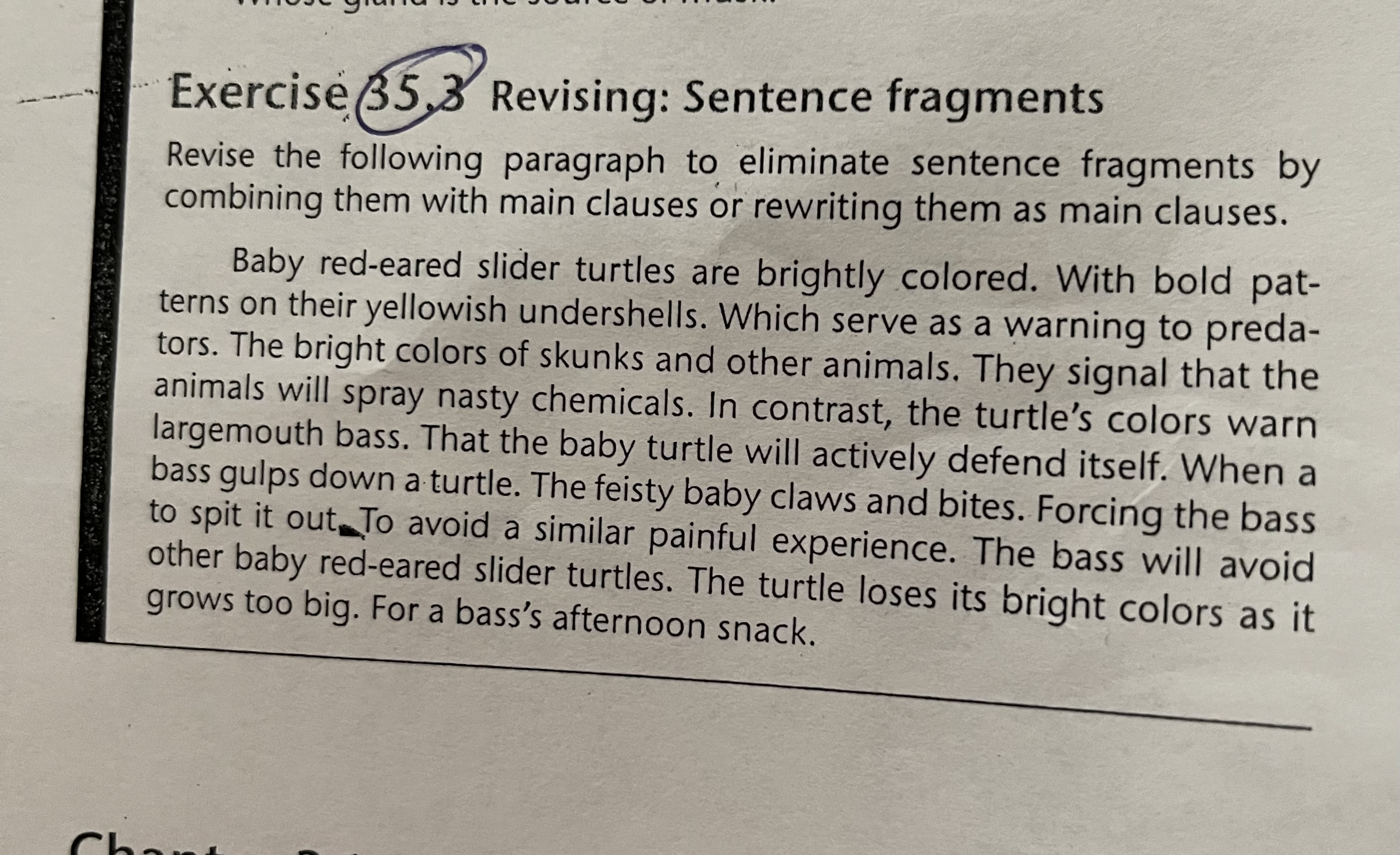 Exercise 35.3 Revising: Sentence fragments Revise the | Chegg.com